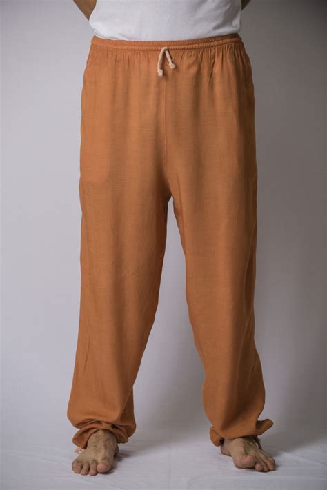 Solid Color Drawstring Mens Yoga Massage Pants In Beige Harem Pants
