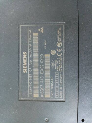 Siemens Simatic Net Cp 443 1 Tcp 6gk7 443 1ex02 0xe0 Comms Processor Ebay