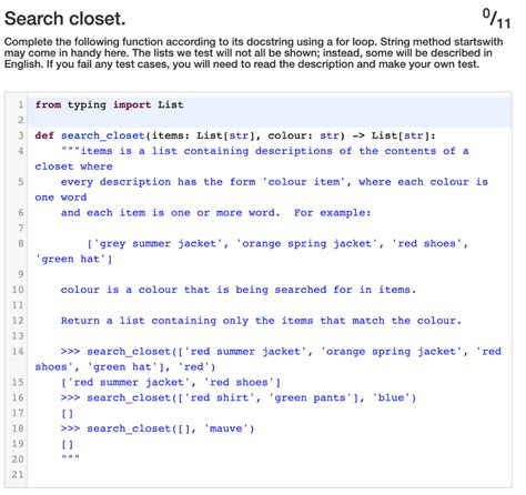 Solved Search Closet 이 Complete The Following Function