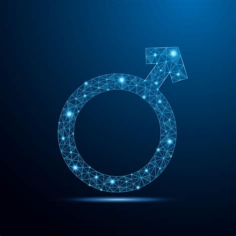 Premium Vector Low Poly Sexual Male Icon Vector With Futuristic