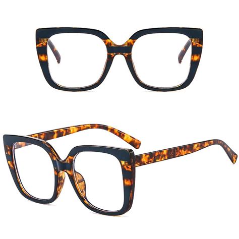 Oversized Square Eyeglass Frames Womens Photochromic Reading Glasses