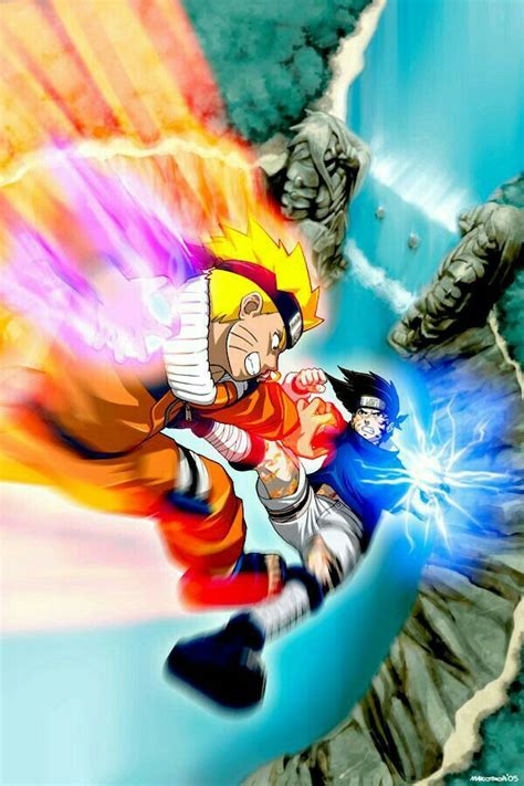 Naruto Nine Tails Vs Sasuke Curse Mark Shippuden