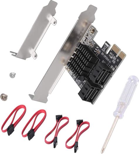 XTVTX SATA-Karte 4 Ports mit 4 SATA-Kabeln, 6 Gbit/s SATA 3.0 ...