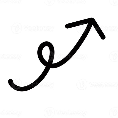 Arrow Curl Black Doodle Organic Line Hand Drawn 20977432 Png