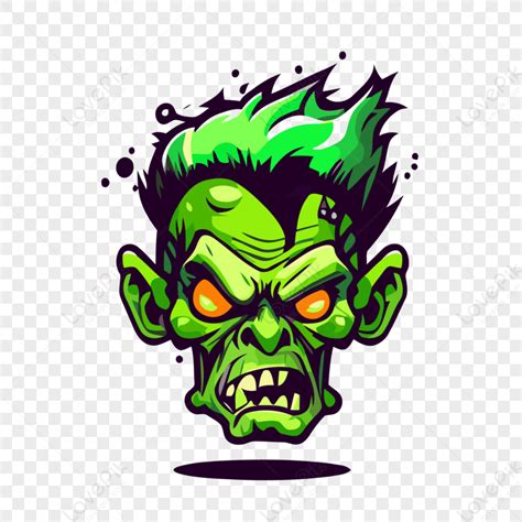 좀비 얼굴 상표 만화 클립 아트 Png 일러스트 무료 다운로드 Lovepik