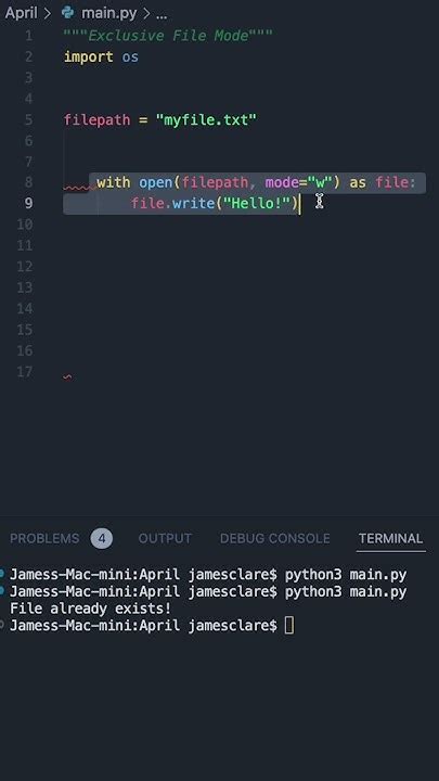 Python 3 The Exclusive File Mode Python3 Coding Programming Youtube