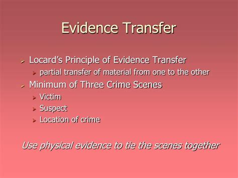 Examples Of Transfer Evidence At Lewis Burcham Blog