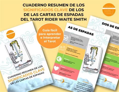 Cuaderno Resumen Significados Tarot Palo De Espadas Rider Waite Smith