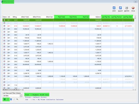 Billing Summary