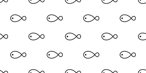 물고기 완벽 한 패턴 벡터 연어 참치 스카프 고립 된 상어 돌고래 고래 바다 바다 만화 반복 벽지 타일 배경 라인 낙서 그림 검은색에 대한 스톡 벡터 아트 및 기타 이미지