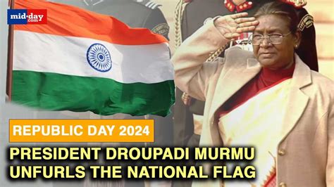 Republic Day 2024 Watch President Droupadi Murmu Unfurling The