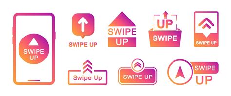 Premium Vector Swipe Up Icon Set Arrow Up Buttons Swipe Up Icons For