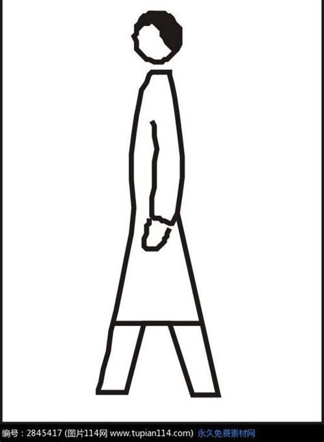 人体侧面简笔画 千图网