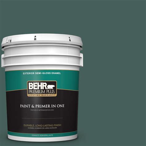 BEHR Premium Plus 5 Gal M440 7 Rainforest Semi Gloss Enamel Exterior