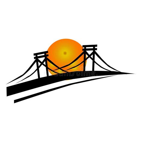 Icon Illustration Of A Pedestrian Bridge Stock Illustration