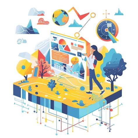 premium vector data science vector illustration