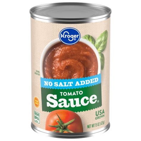 Kroger® No Salt Added Tomato Sauce 15 Oz Kroger