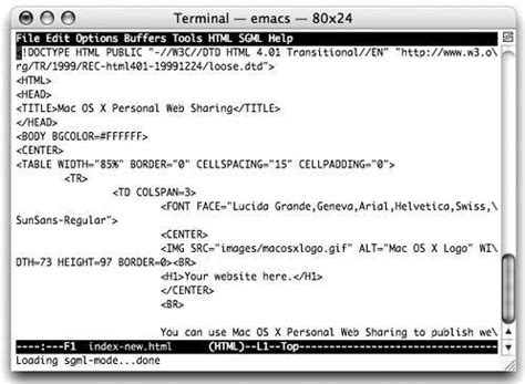 Project31 Edit With Emacs Mac OS X Unix 101 Byte Sized Projects