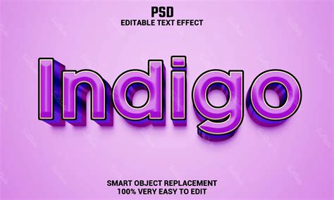 Indigo Text Effect Free Photoshop Psd File