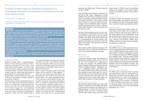 Pdf Finding The Best Target For Deep Brain Stimulation In Treating Gait And Postural