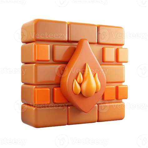Dramatic Artistic Firewall Symbol With Digital Code Orange Isolated
