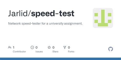 GitHub Jarlid Speed Test Network Speed Tester For A University Assignment
