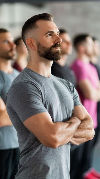 Personal Trainer Motivating Group Fitness Encouragement Premium Ai