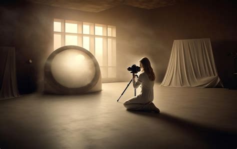 Premium Photo Woman Sitting On Floor In Front Of Camera