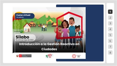 Sílabo Introducción A La Gestión Reactiva En Ciudades 1ed
