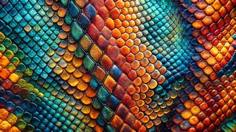 Serpentine Symphony A Vibrant Tapestry Of Scales Ai Generated Stock