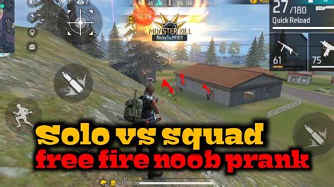 Free Fire Noob Prank Solo Vs Squad HD YouTube