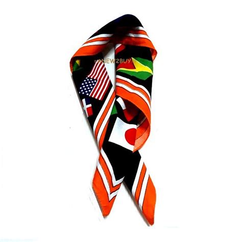 ผ้าพันคอ ผ้าโพกหัว ลายธงนานาชาติ International Flags Bandana Hairband