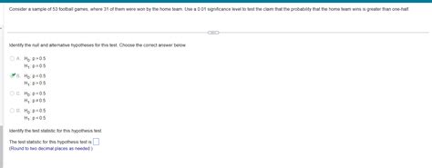 [solved] What Is The Test Statistic For This Hypothesis Te