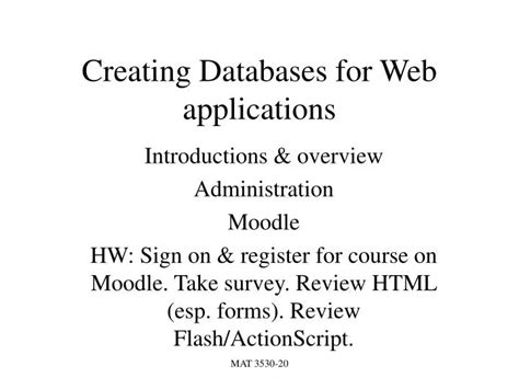 Ppt Creating Databases For Web Applications Powerpoint Presentation
