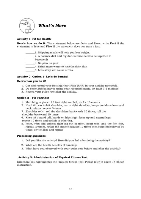 Pe Module Physical Fitness Test Grade Modules