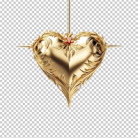 Rotes Herz Durchbohrt Von Einem Goldenen Pfeil Png Premium PSD Datei