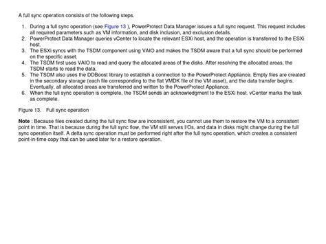 Full Sync Operation Powerprotect Data Manager Appliance Vmware Virtual Machine Protection