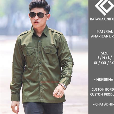 Jual Kode Nky897 Baju Tactical Pria Lengan Panjang Kemeja Taktikal Seragam Kerja Dinas