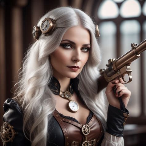 Hyperrealistic Steampunk Lady Stable Diffusion Online