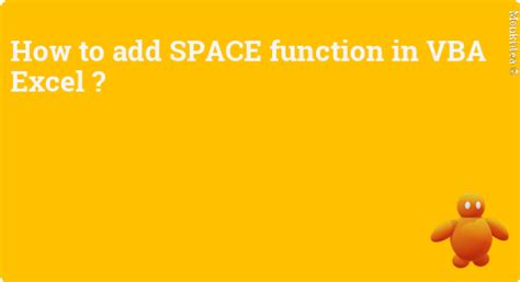 How To Use SPACE Function In VBA Excel Data Analytics Monkidea Wisdom Through Analytics