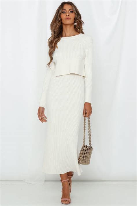 Anique Midi Skirt Ivory Hello Molly