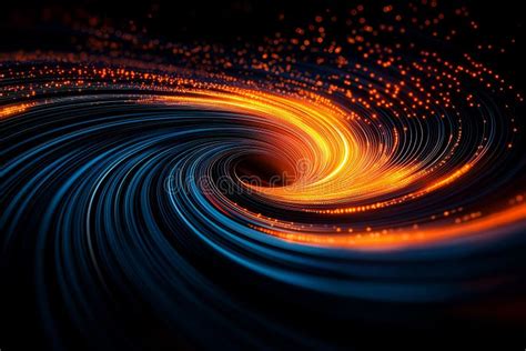 Abstract Glowing Orange And Blue Particles Create Mesmerizing Wave Effect Evoking Sense Of