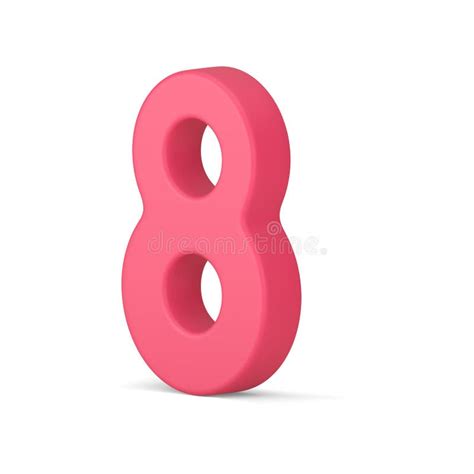 Eight Greeting Number Pink Math Counting 3d Icon Female Holiday