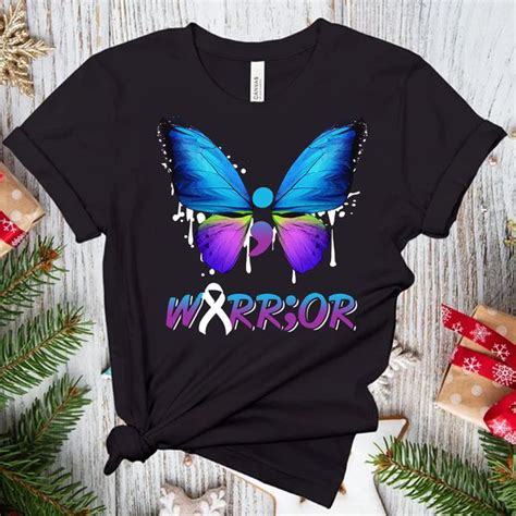 Warrior Butterfly Suicide Prevention Awareness Ribbon Fridaystuff