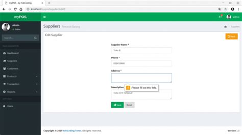 Tambah Dan Edit Data Supplier Dengan 1 Form Ci 15 Yukcoding