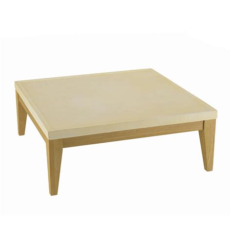 Table Basse Carrée En Béton Et Chêne 80 Cm Brasilia Tables Basses Pier Import