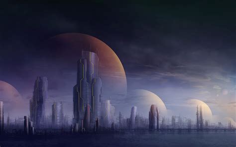 Futuristic City Skyline Wallpapers 31 Images Wallpapercat