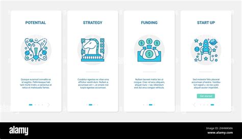 Business Startup Success Strategy Vector Illustration Ux Ui Onboarding Mobile App Page Screen