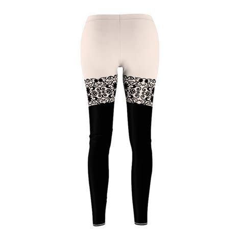 Lace Design Leggings Stocking Leggings Thigh High Leggings Sheer