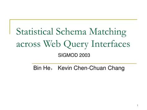 Ppt Statistical Schema Matching In Web Query Interfaces Powerpoint Presentation Id1448928